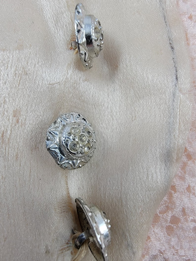 Vintage Aluminum and Paste Fancy Buttons Set of 6 - Etsy