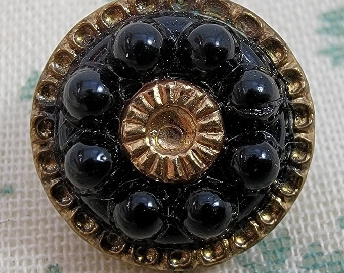 Vintage Antique Cheshire Jewel Waistcoat 19 Black Hobnail Button With ...