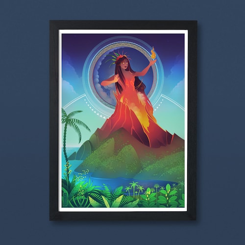 Namaka Hawaiian Ocean Goddess Watercolor Art Print Sea Wave - Etsy