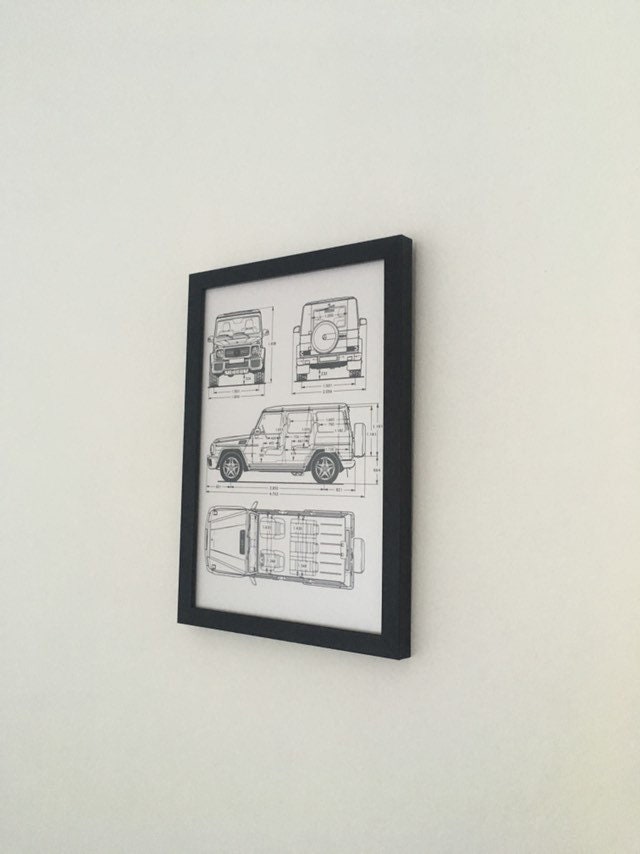 G Wagon Poster Man Garage Gift Idea | Minimalist Poster Car Mercedes G ...