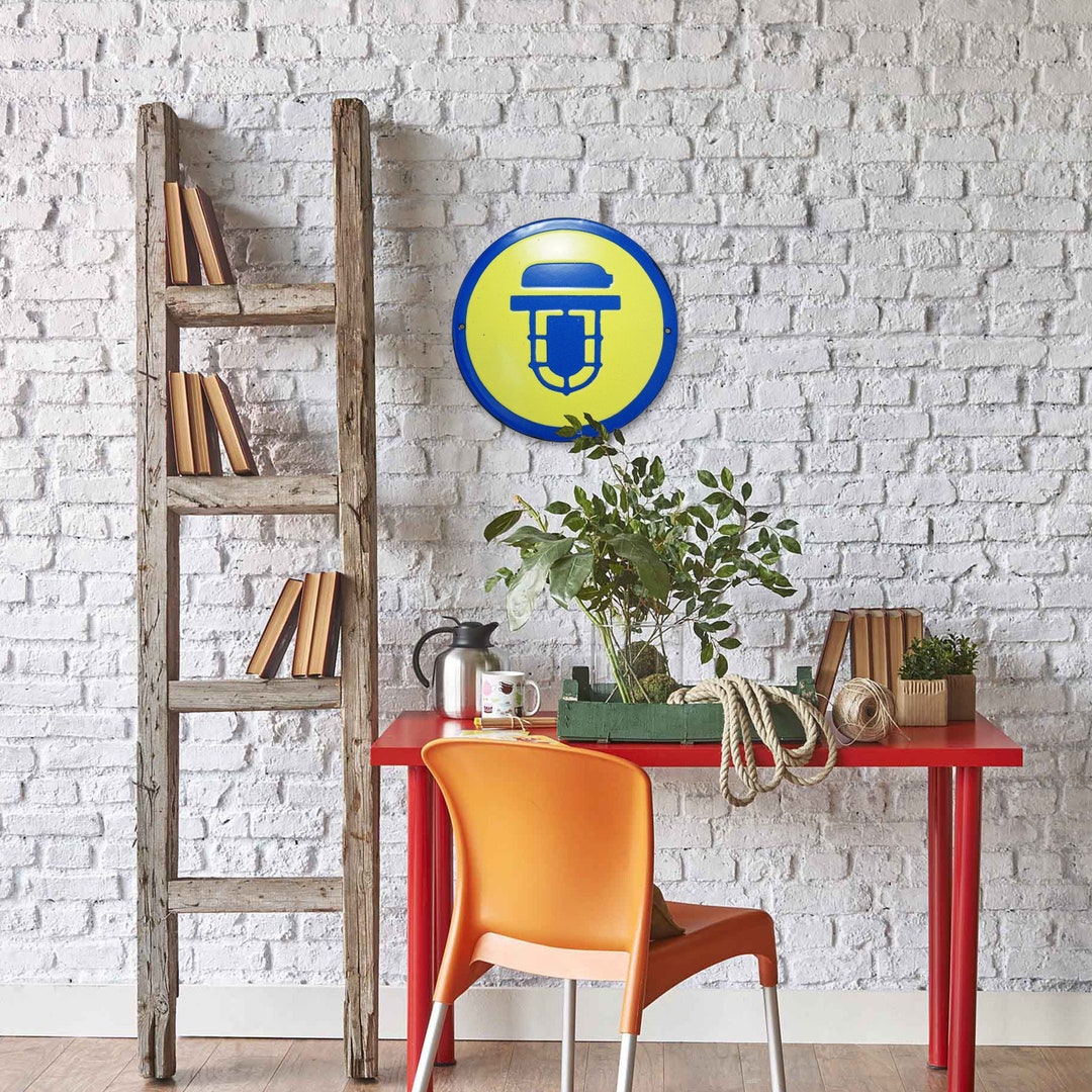 70s INDUSTRIAL Vintage Sign Metal Enamel Sign Factory Porcelain Sign ...