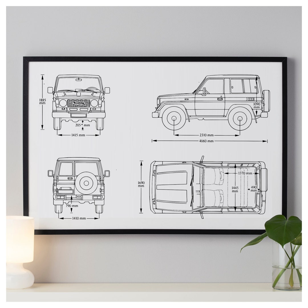 Land Cruiser Poster Birthday Gift Idea | Minimalist Poster Car Poster ...