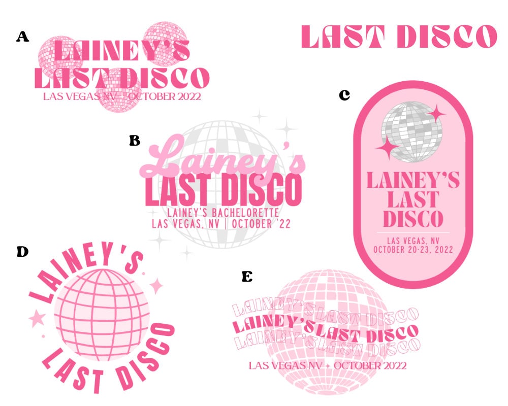 Personalized Bachelorette Party Logo, Custom Bachelorette Logo, Disco ...