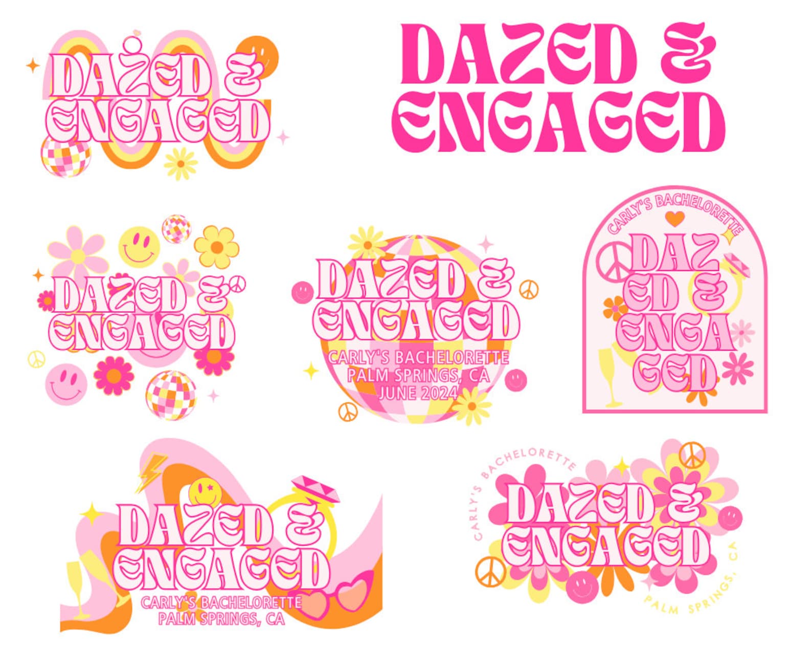 Personalized Bachelorette Party Logo, Custom Bachelorette Logo, Dazed ...