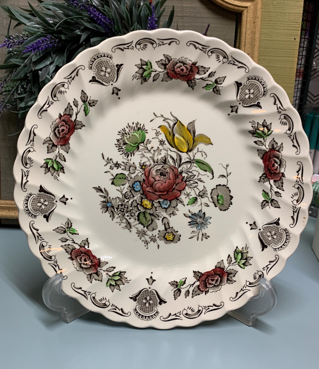 Vintage Myotts Bouquet Dinner Plate - Made in England - Etsy