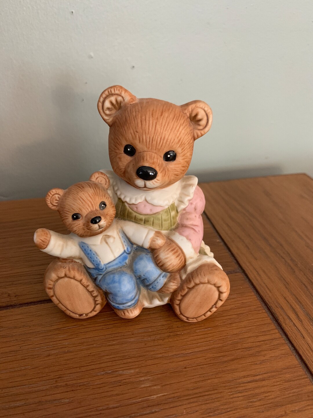 Homco Bear Figurine #1444 - Momma Bear With Boy Cub - Etsy