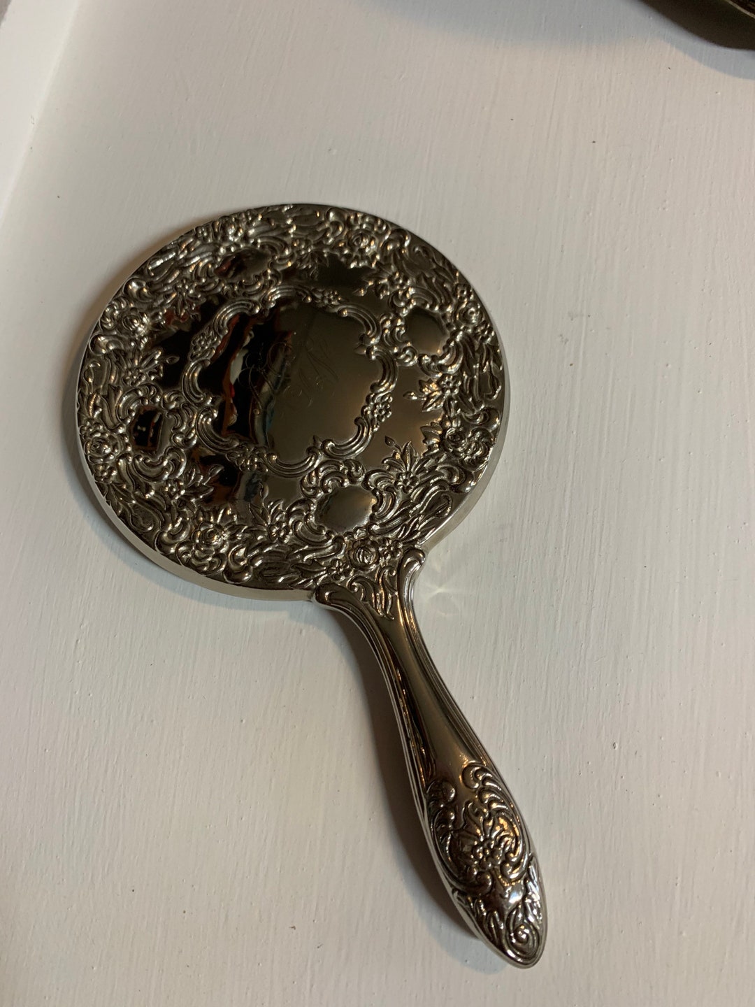 Handheld Round Mirror With Initials - Etsy