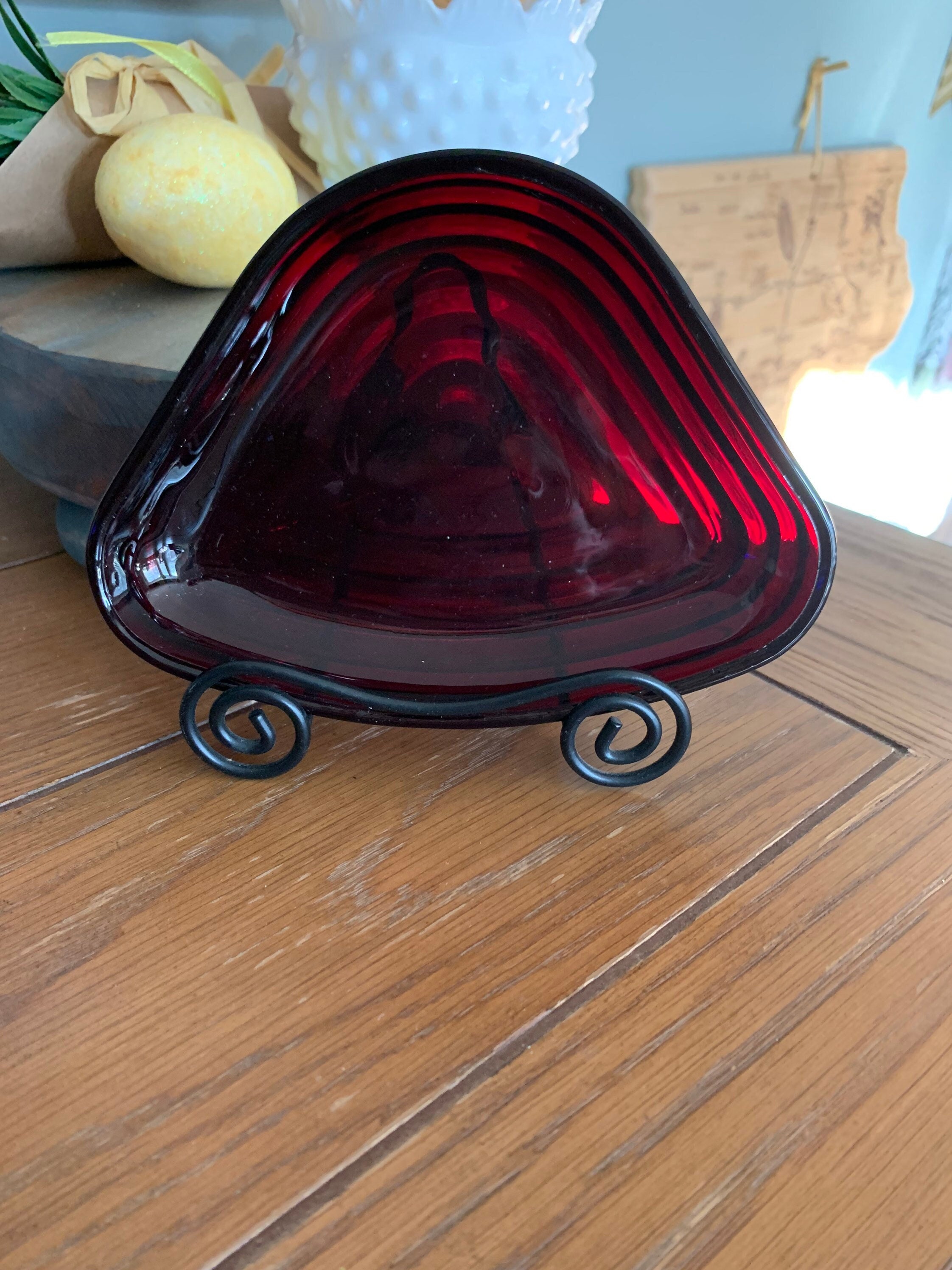 Vintage Anchor Hocking Manhattan Lazy Susan Insert Dish Dishes Ruby ...