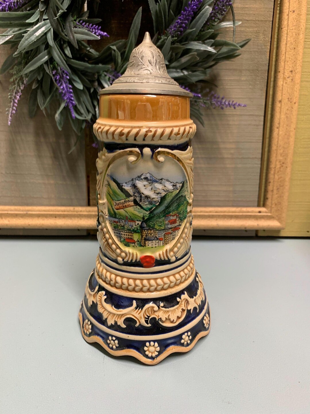 Vintage Musical Beer Stein - Interlaken Switzerland - Etsy