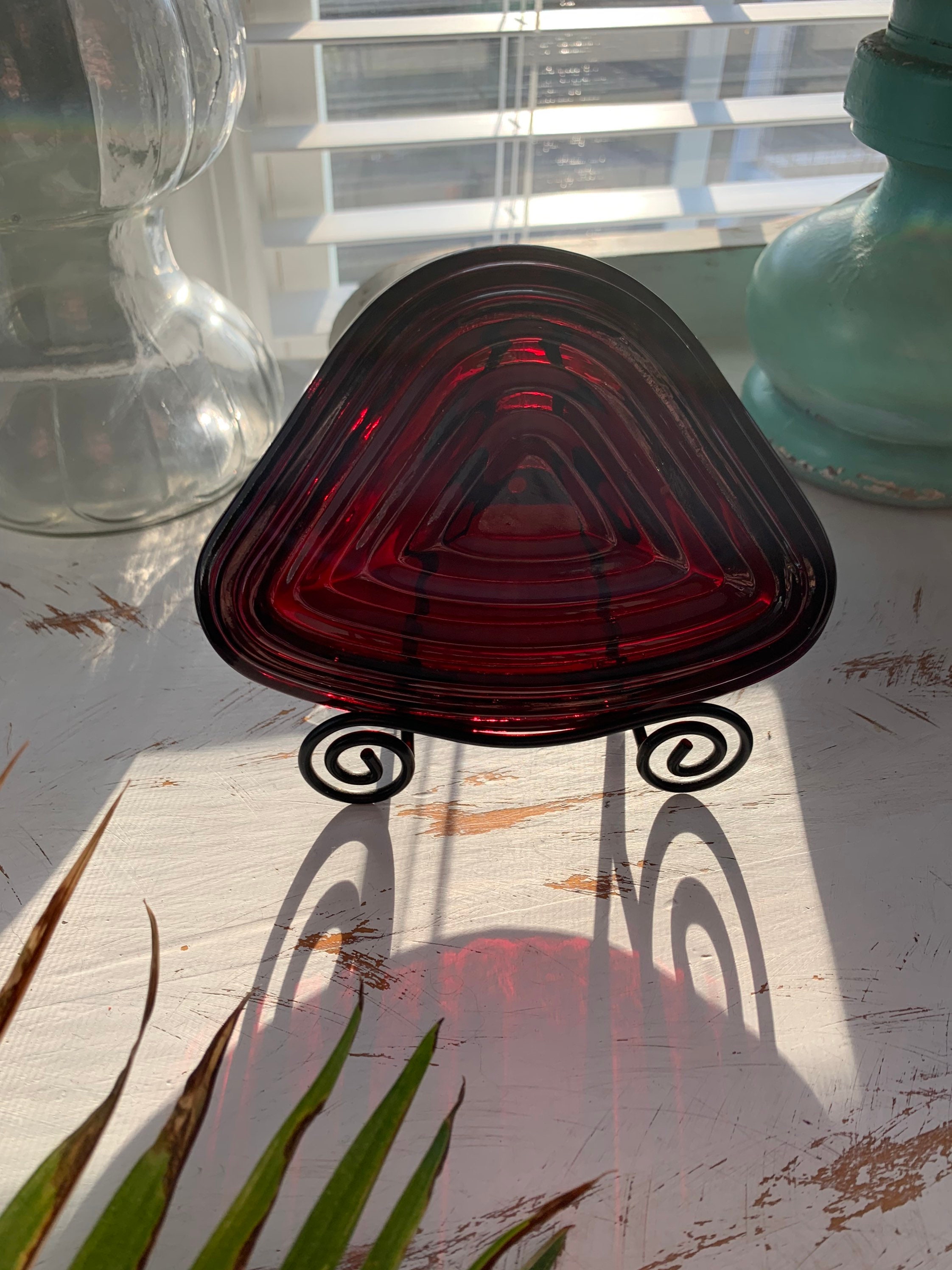 Vintage Anchor Hocking Manhattan Lazy Susan Insert Dish Dishes Ruby ...