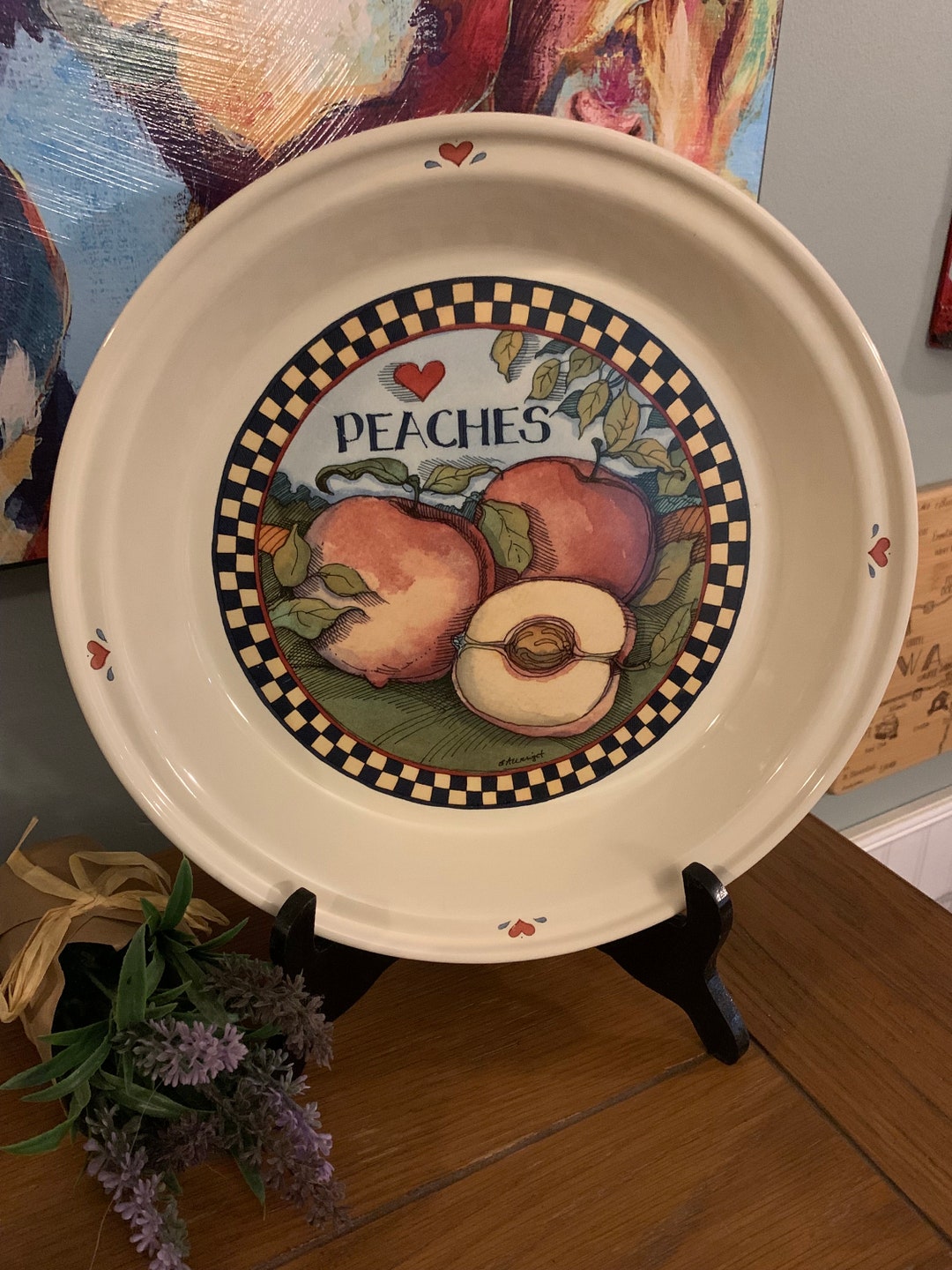 Susan Winget - Peaches Pie Plate - Etsy