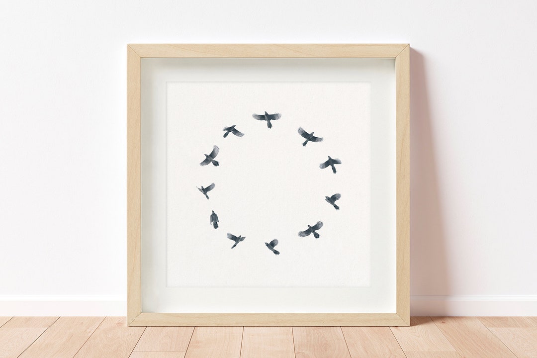Circle of Birds Print: Inspirational Blue Jay Flock Wall Art - Etsy Canada