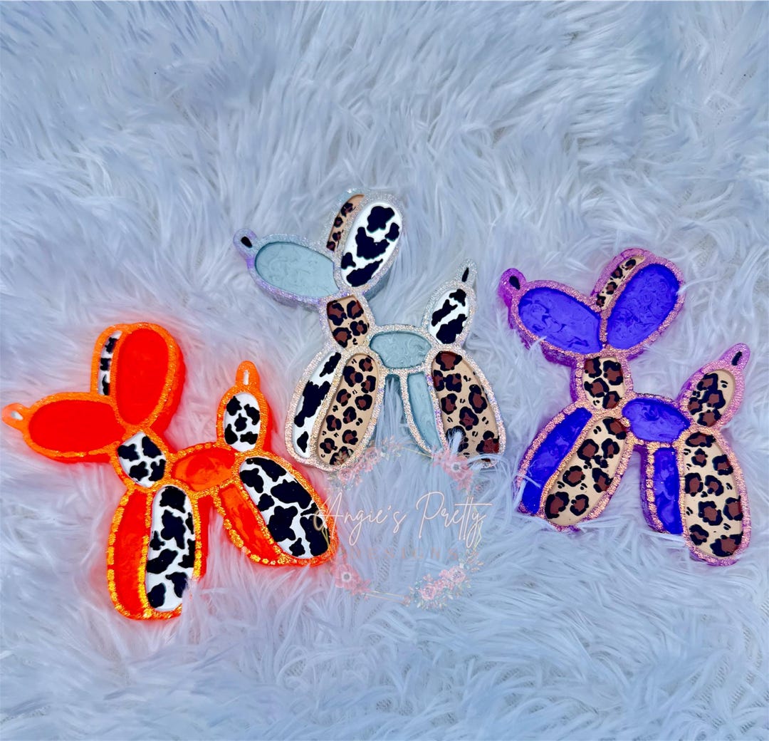 Funky Balloon Dog Freshie | Animal Print Car Air Freshener | Bright Car ...