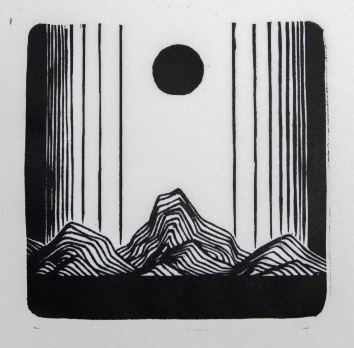 Rising Sun Original Linocut Print - Etsy