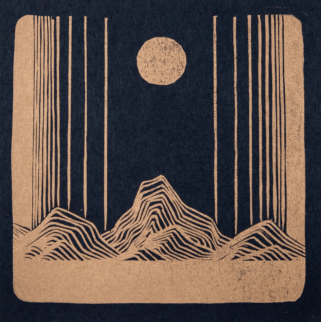 Rising Sun Original Linocut Print - Etsy