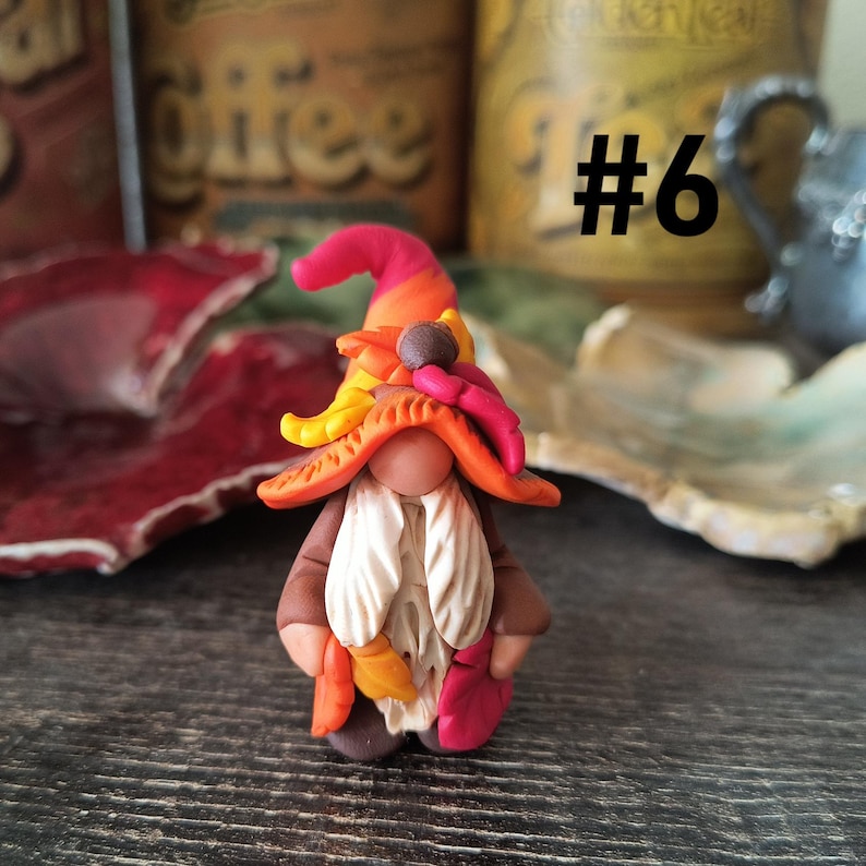 FIMO Clay Thanksgiving Gnome: Miniature Fall Garden Decor - Etsy