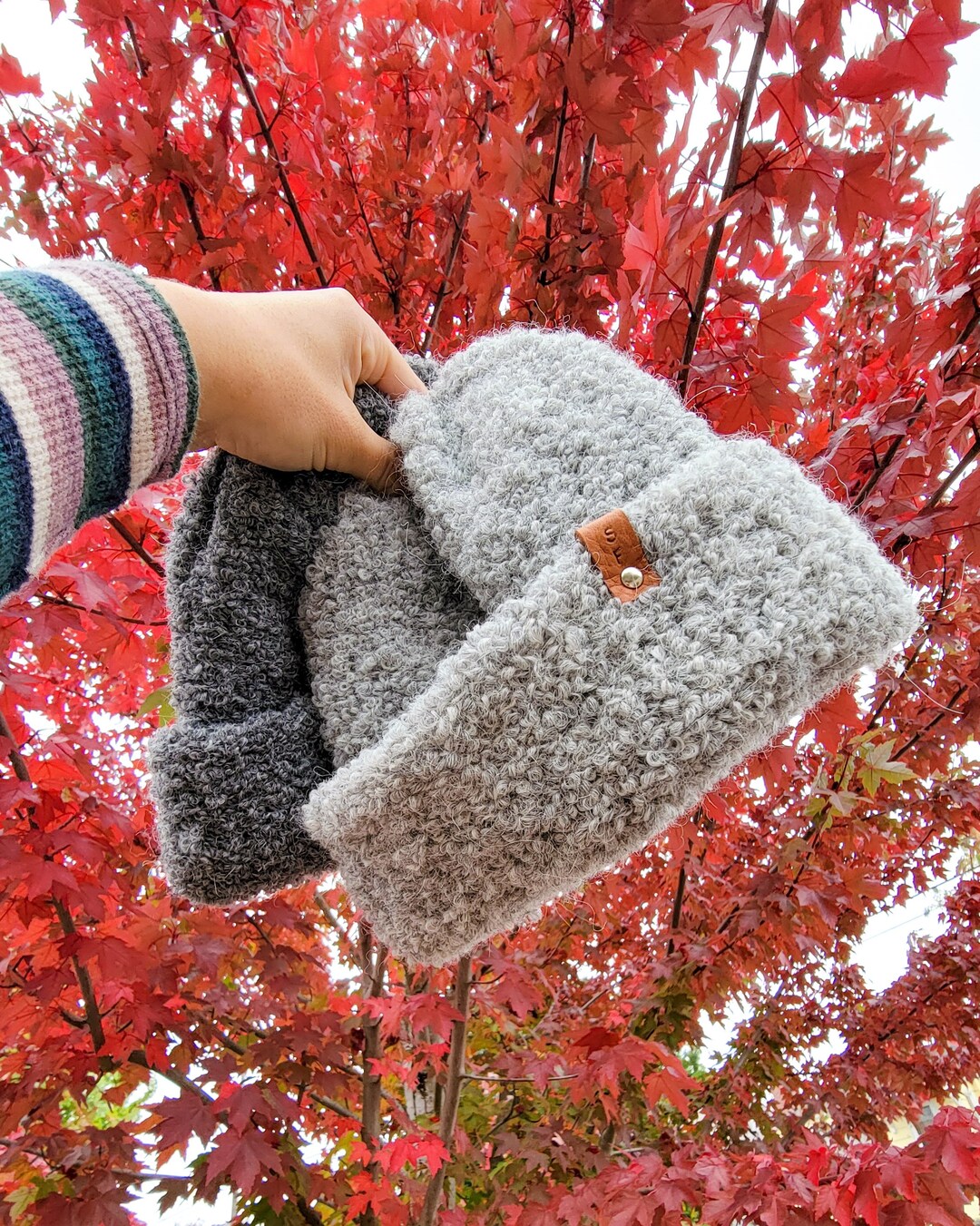 Luxury, Fuzzy Alpaca Boucle Beanie | Short Fisherman Cuffed or Slouchy ...