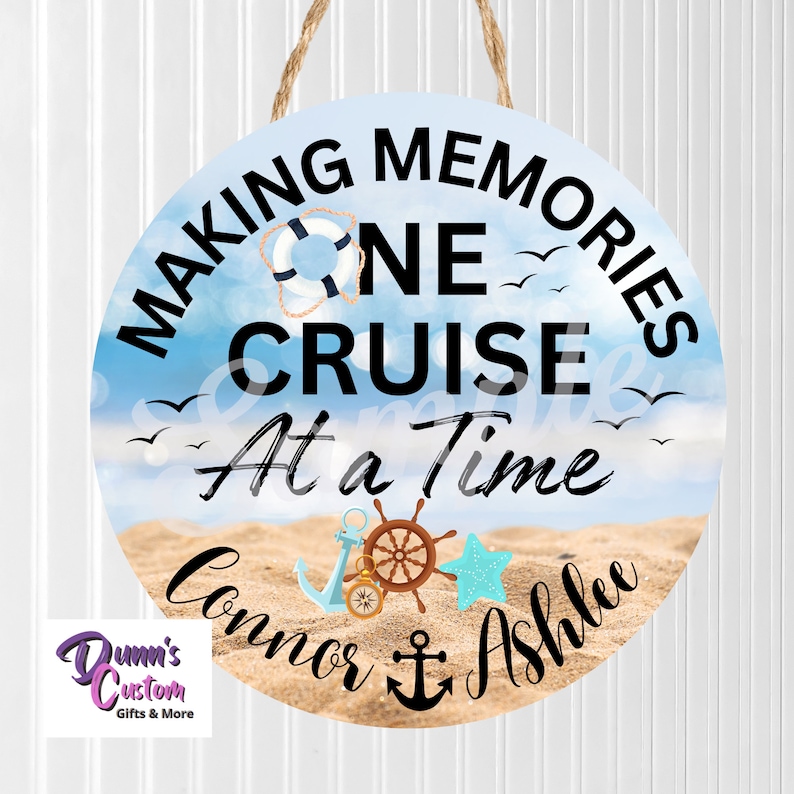 Round Door Hanger, Sign, 10x10 Inch Wall Hanging Cruise Door Sign ...