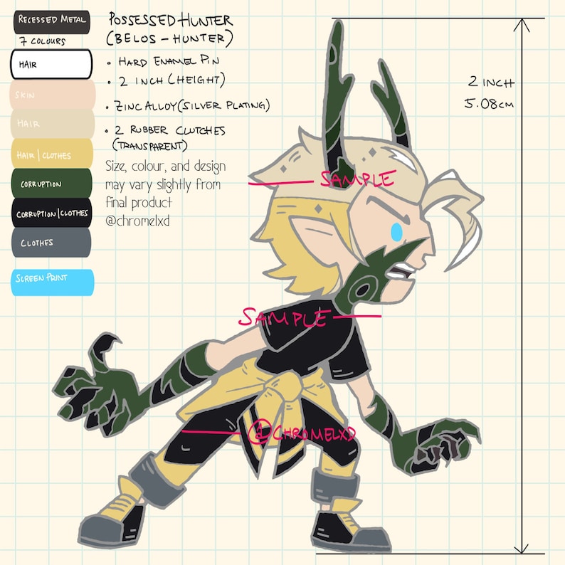 The Owl House Enamel Pin Possessed Hunter belos-hunter - Etsy