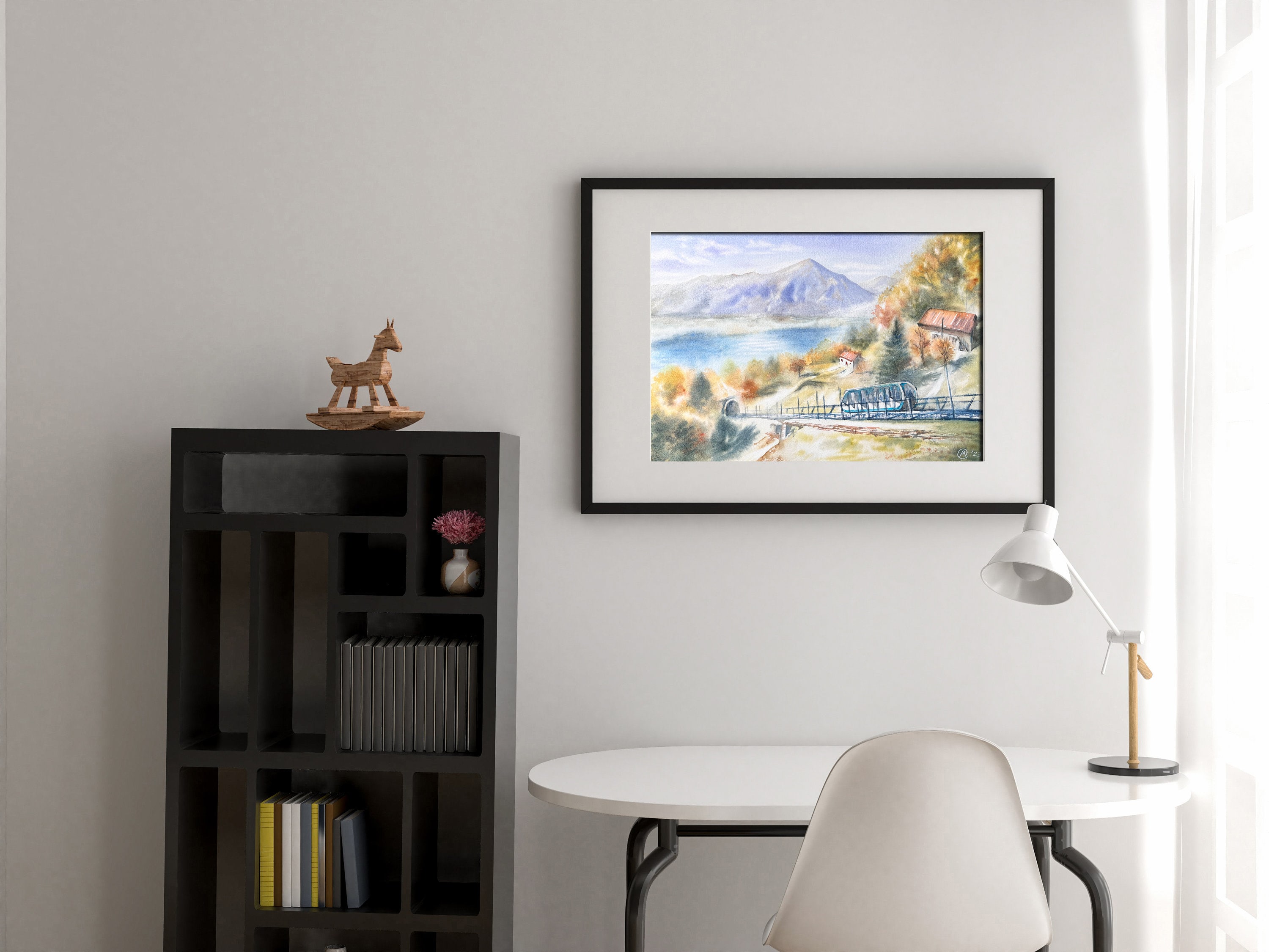 Switzerland Beatenberg Mountain Original Watercolor Painting Autumn ...