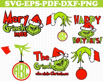 Grinch monogram svg | Etsy