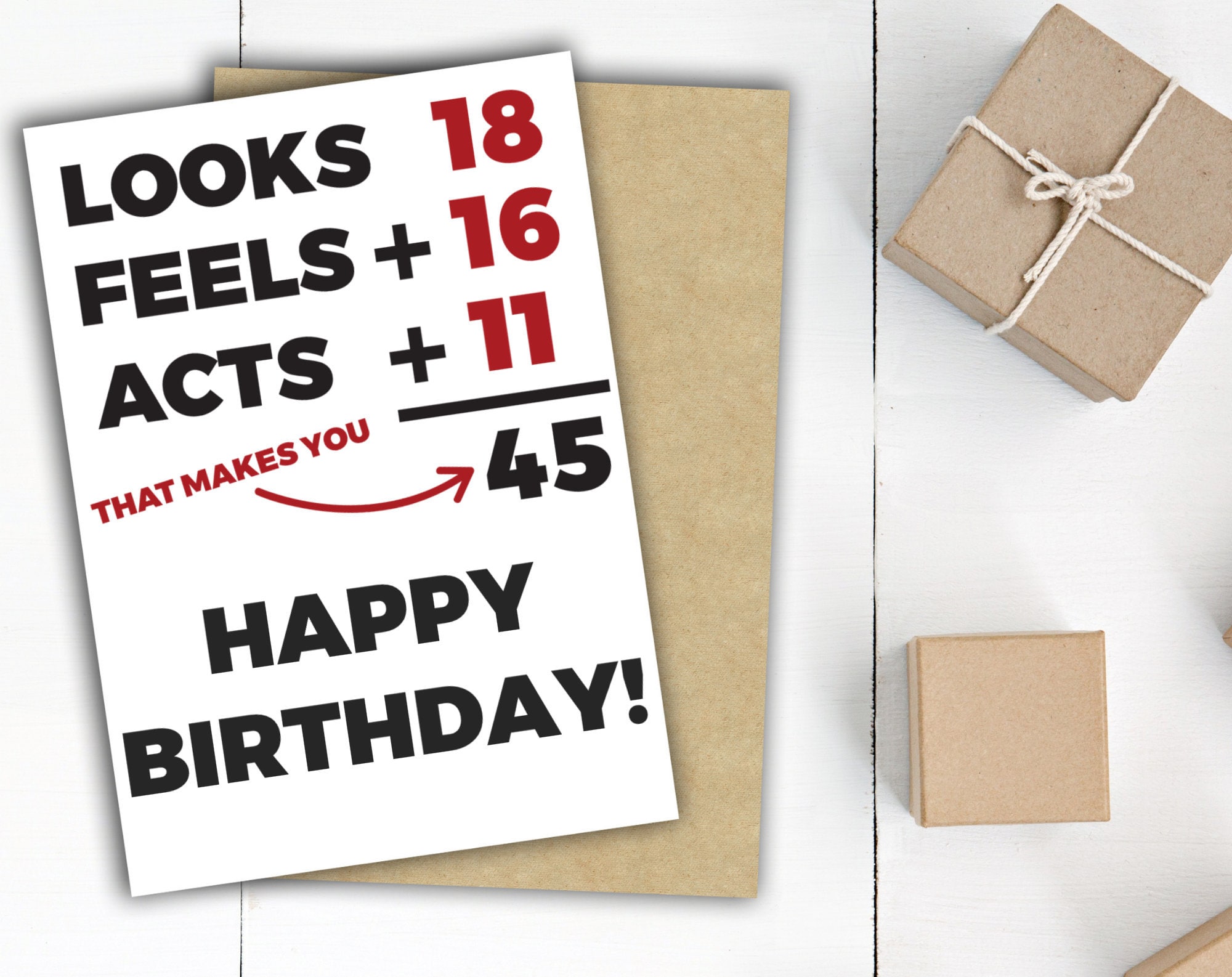 45th Birthday Card Printable Instant Download for Forty | Etsy
