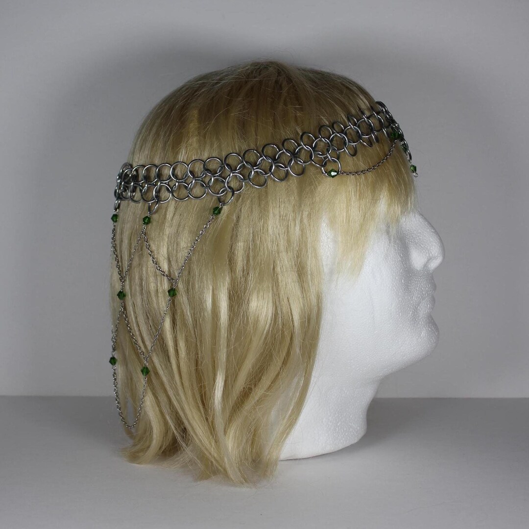 Chainmail Headpiece, Wedding Tiara for Bride, Fantasy Wedding Accessory ...