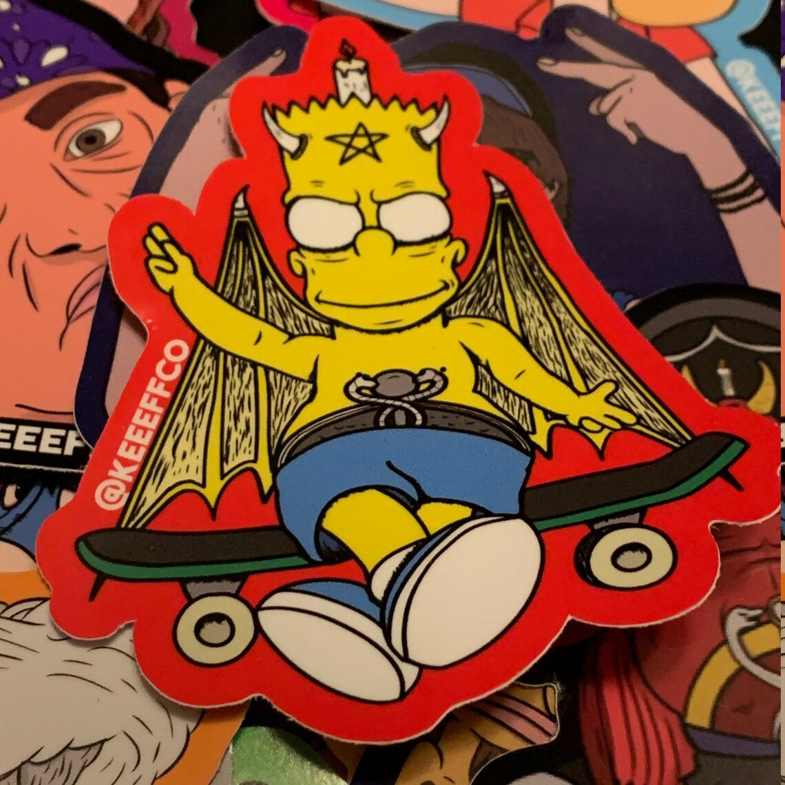 Bartphomet Bart Simpson 4 vinyl sticker | Etsy