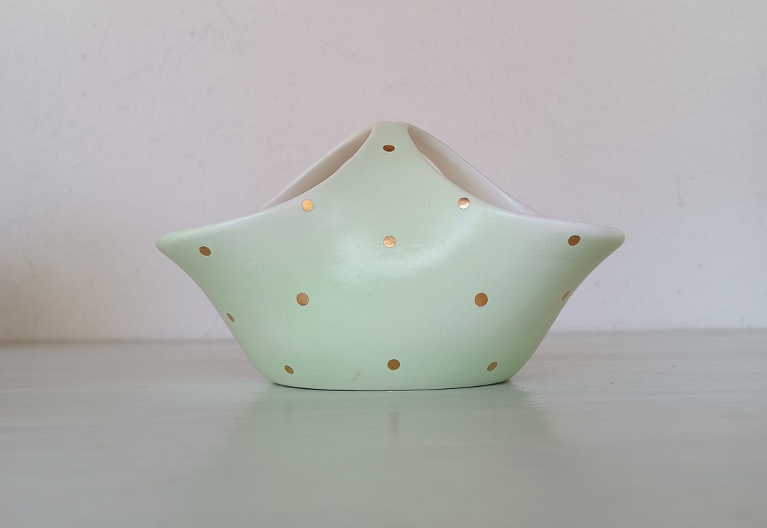 Lenci, Vase, Antique Bowl, Italian Ceramic From the 1930s, Green and ...
