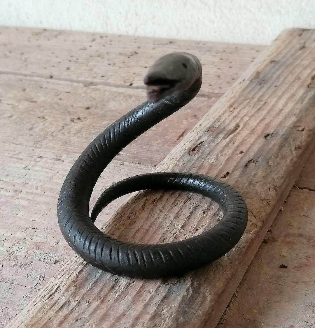 Small Antique Wrought Iron Snake Statue, Antique Clock Stand, Vintage ...