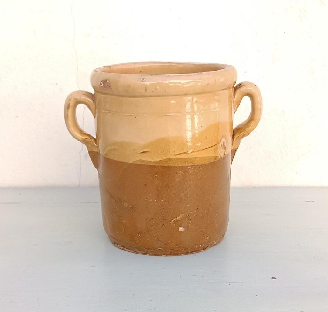 Vintage Italian Jar, Terracotta Jar, Rustic Handcrafted Vase, Confit ...