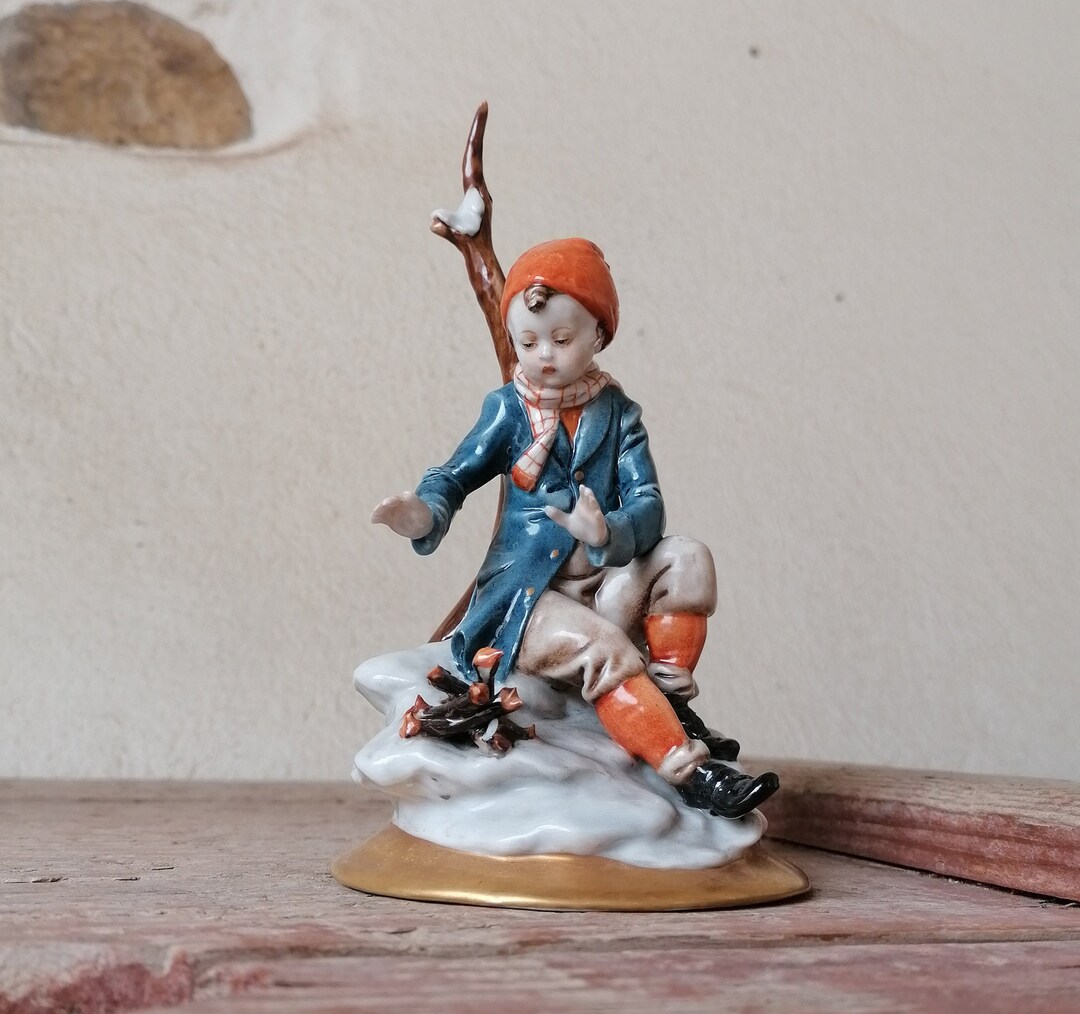 Small Sculpture in Capodimonte Porcelain, Italian Porcelain Figurine ...