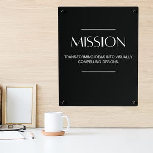 Custom Mission Statement Plaque, Business Wall Display, Custom Values ...