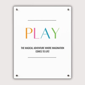 Kids Playroom Wall Art, Playroom Wall Decor, Kids Play Acrylic Sign ...