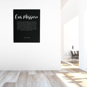 Personalized Acrylic Mission Statement Plaque Personalized Office Decor ...