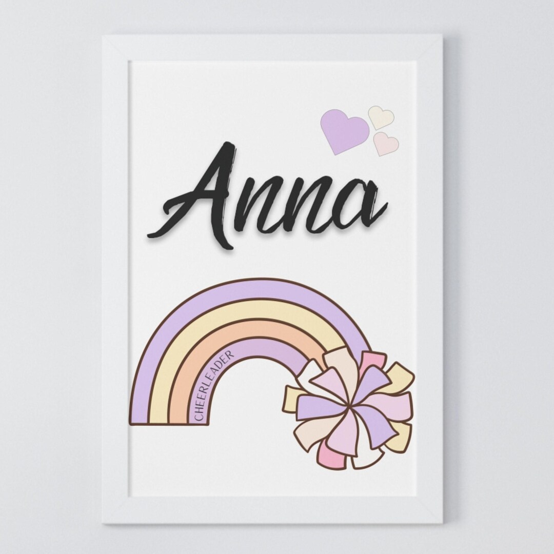 Personalized Cheer Poster, Custom Cheer Art, Personalized Prints for ...