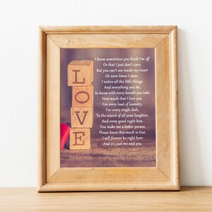 Gift for Her, Gift for Him, Love Poem, Appreciation Gift, Wedding Gift ...