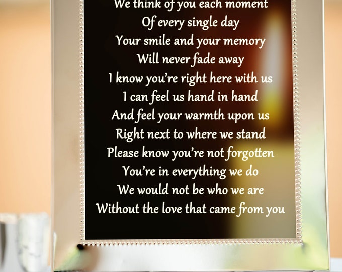 Remembrance Gift Memorial Poem Sympathy Gift Memory - Etsy