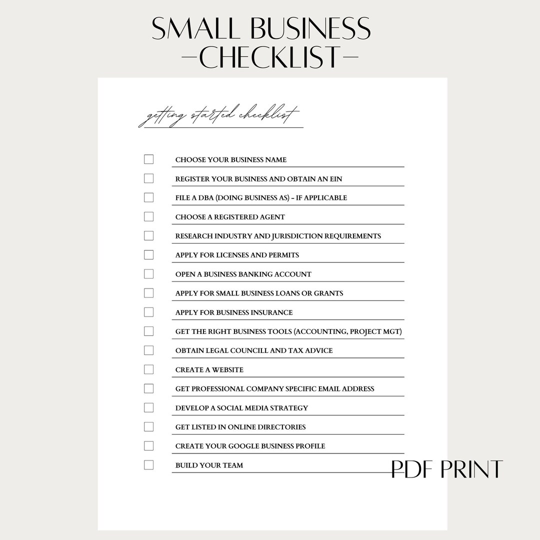 Small Business Startup Checklist, Business Launch Guide, New Business ...