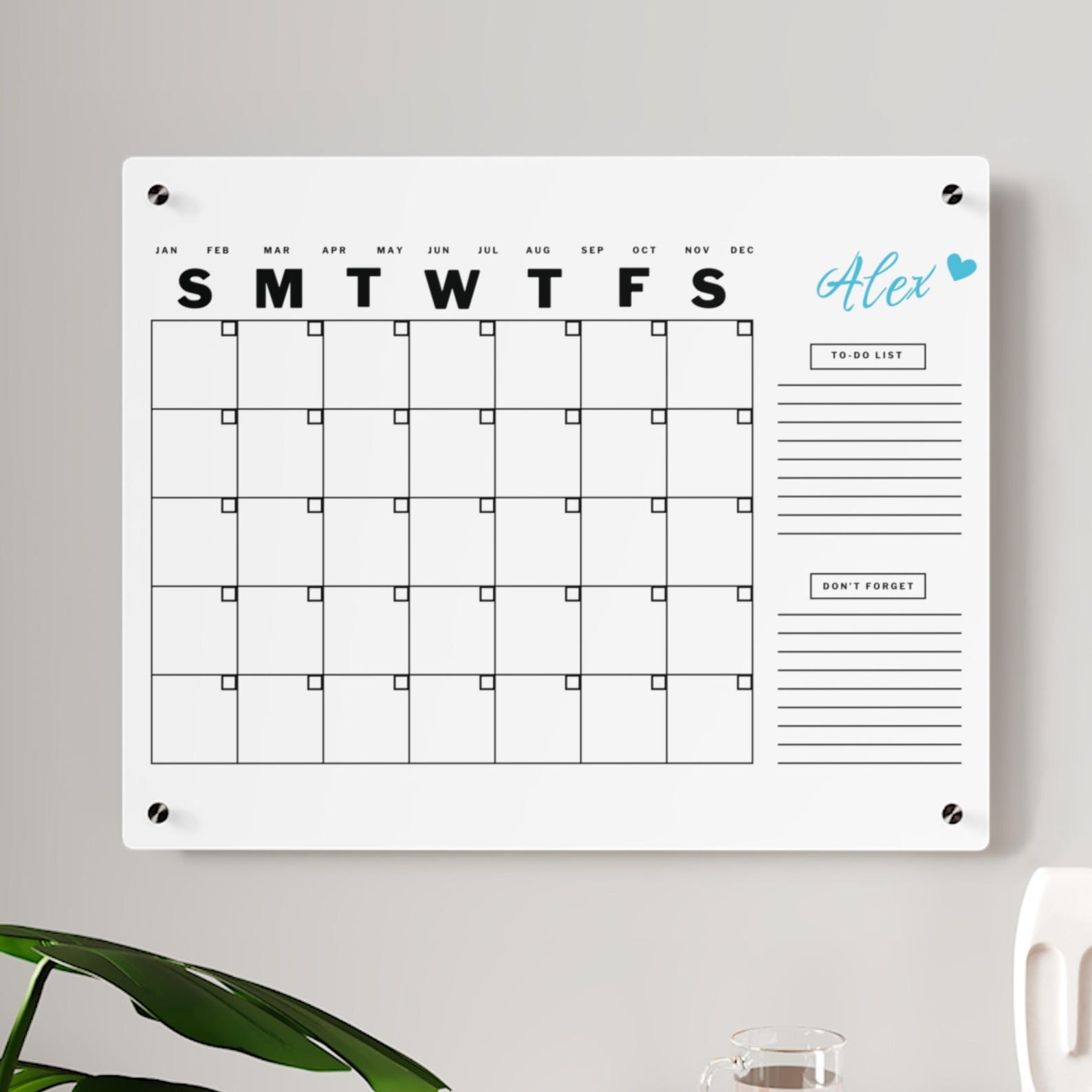 Personalized Acrylic Calendar, Custom Acrylic Wall Calendar, Modern ...