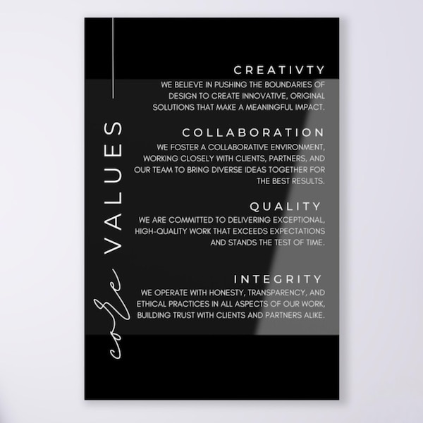 Core Values Poster - Etsy