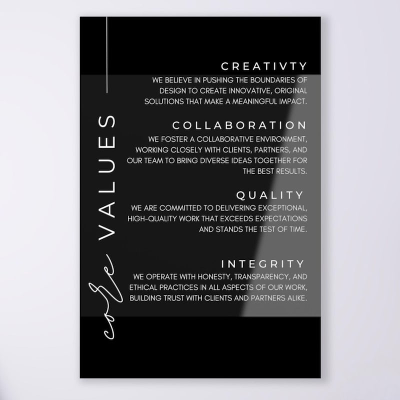 Core Values Office Signs - Etsy
