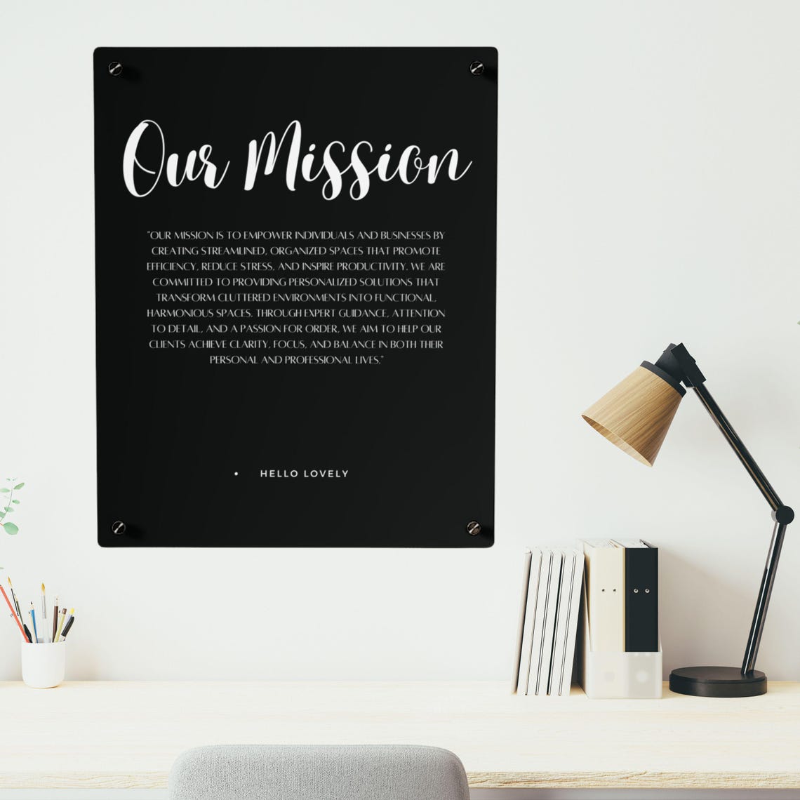 Personalized Acrylic Mission Statement Plaque Personalized Office Decor ...