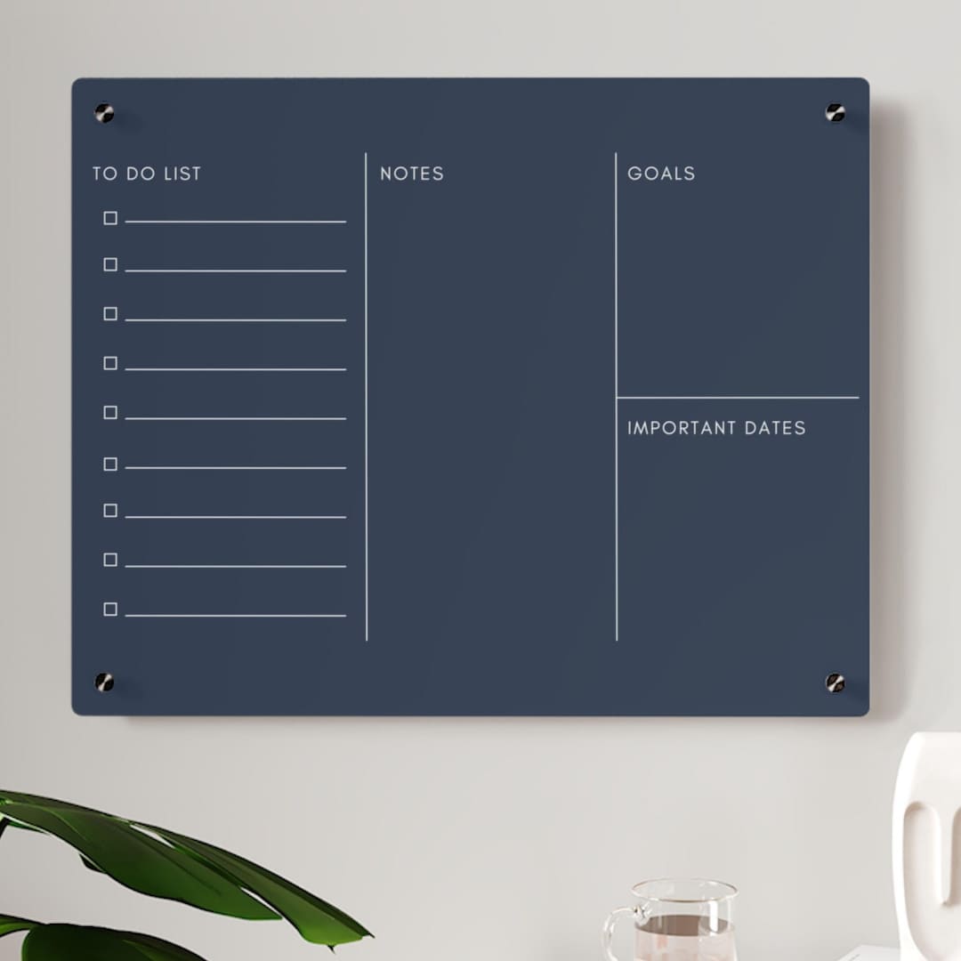 Acrylic Note Board, To-do List Schedule, Reusable Planner for Home or ...