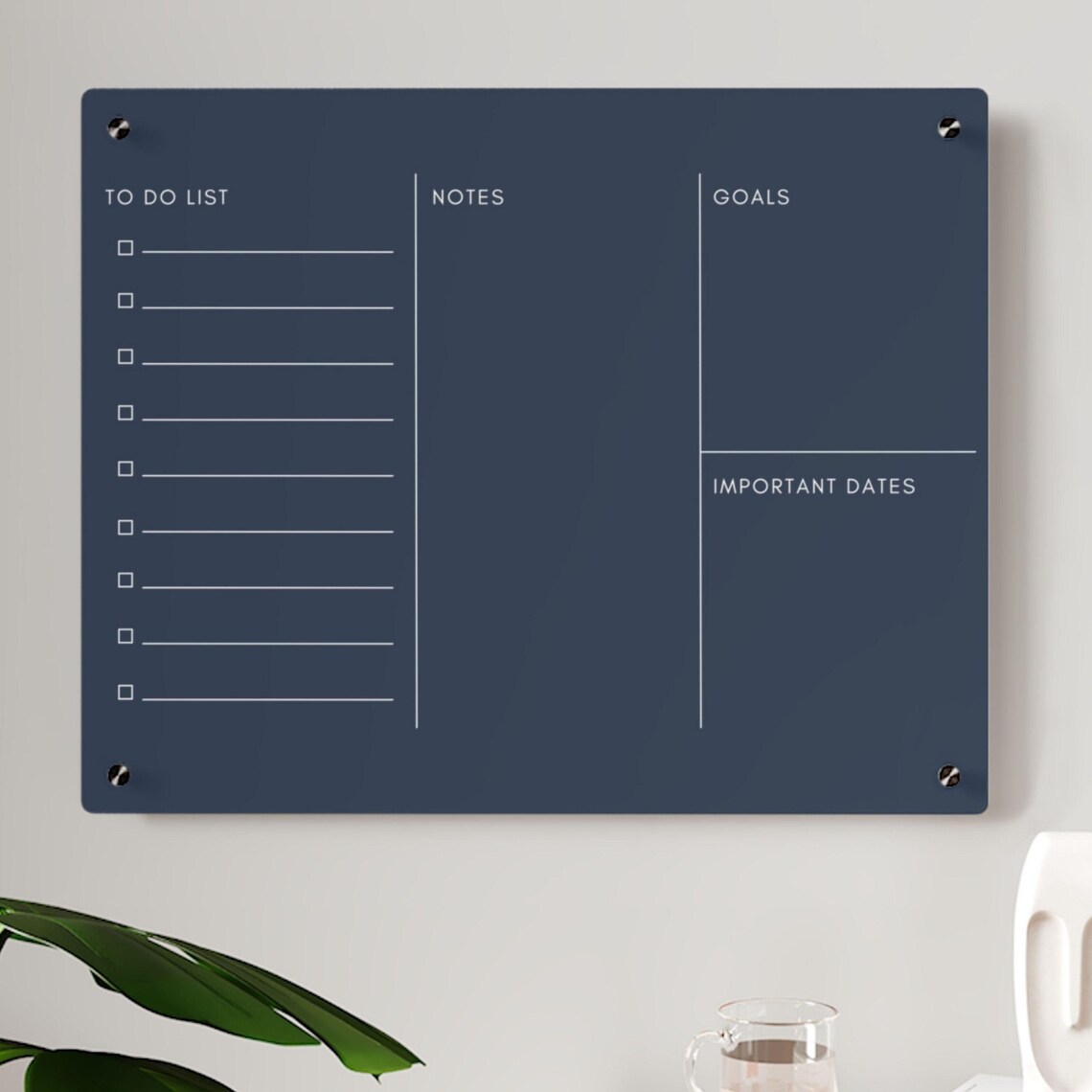 Acrylic Note Board, To-do List Schedule, Reusable Planner for Home or ...