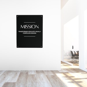 Custom Mission Statement Plaque, Business Wall Display, Custom Values ...