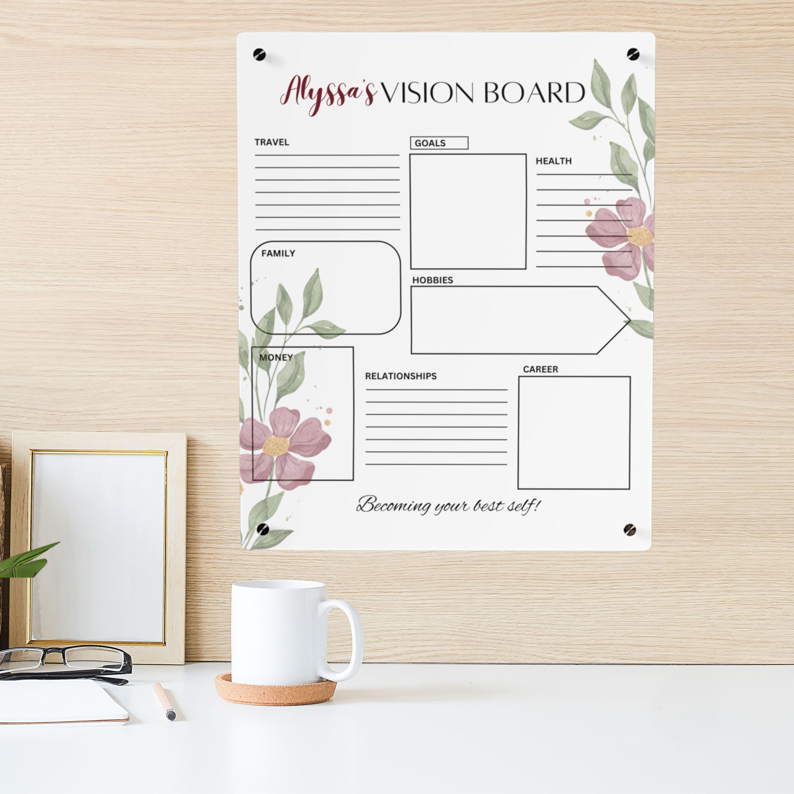 Acrylic Personalized Vision Board Personalized Acrylic Wellness Planner ...