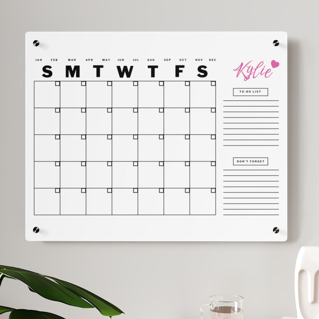 Personalized Acrylic Calendar, Custom Acrylic Wall Calendar, Modern ...