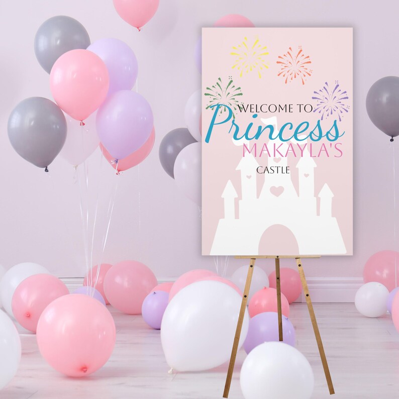 Princess Birthday Welcome Sign, Royal Celebration, Pink Birthday ...