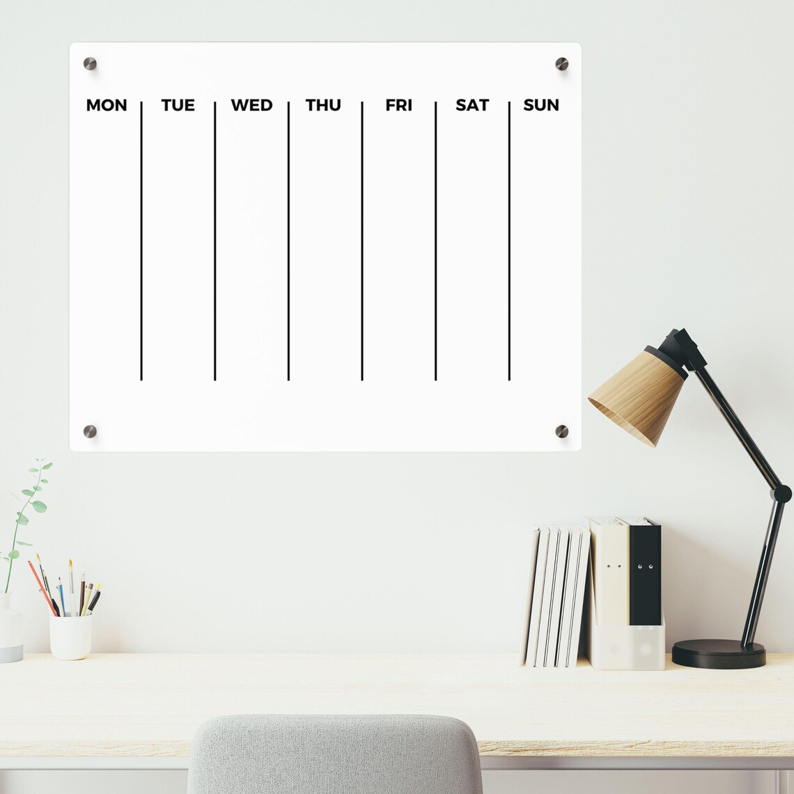 Monday Through Sunday Acrylic Planner Board, Sleek Acrylic Monday to ...